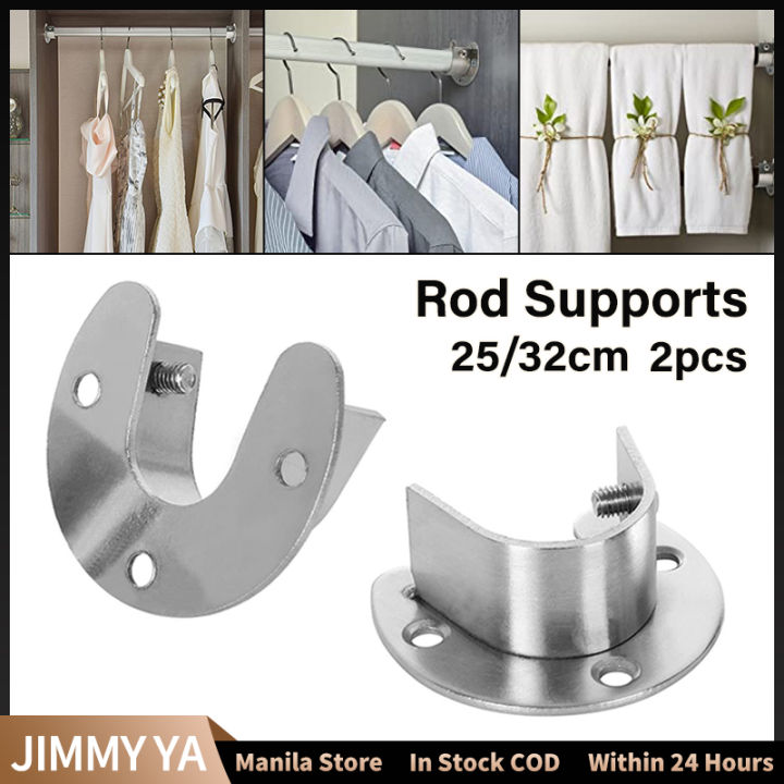 Stainless Steel Closet Rod Support Holder Heavy Duty Round Tube U ...