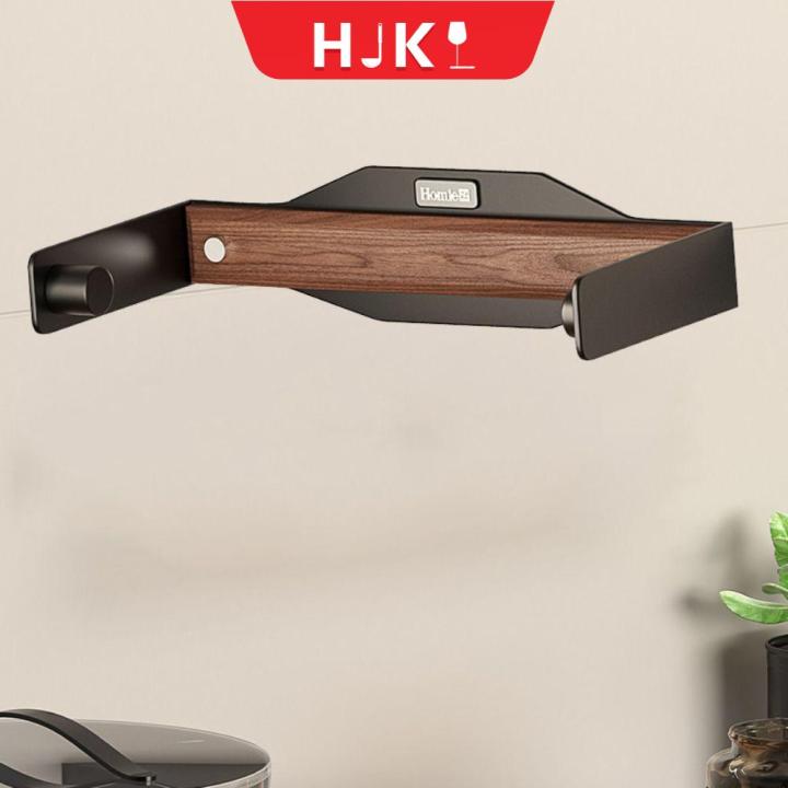 HJKL ติดผนัง ที่ใส่ทิชชู่ไม้วอลนัท สะดวก ไม่ต้องเจาะรู ที่ใส่กระดาษม้วน ...