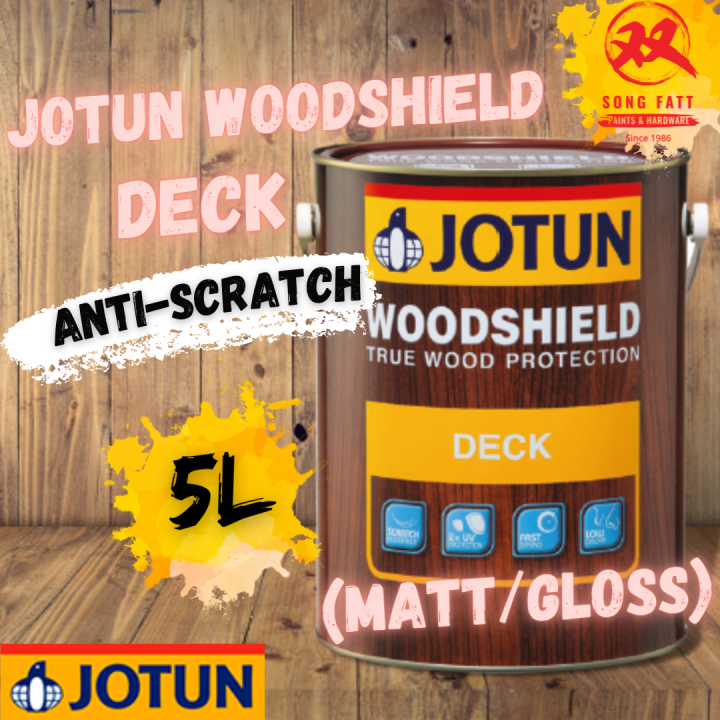 Jotun Woodshield DECK GLOSS (VARNISH/COLOURS) 5L (Song Fatt) Wood ...