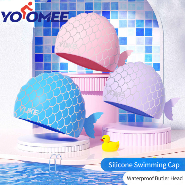 Yoomee หมวกว่ายน้ำสไตล์นางเงือกสำหรับเด็กหมวกซิลิโคนว่ายน้ำสบายและมี ...