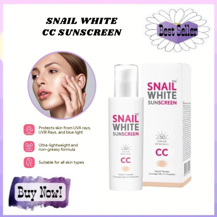 BEST CC SNAIL WHITE SUNSCREEN SPF 50+++ (50ML) | SWEET PEA PREMIUM ...