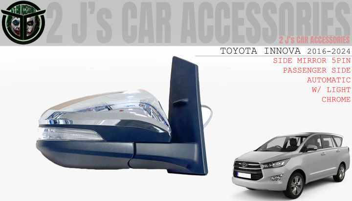 TOYOTA INNOVA 2016 TO 2024 SIDE MIRROR ASSEMBLY 5 PIN MANUAL FOLD ...