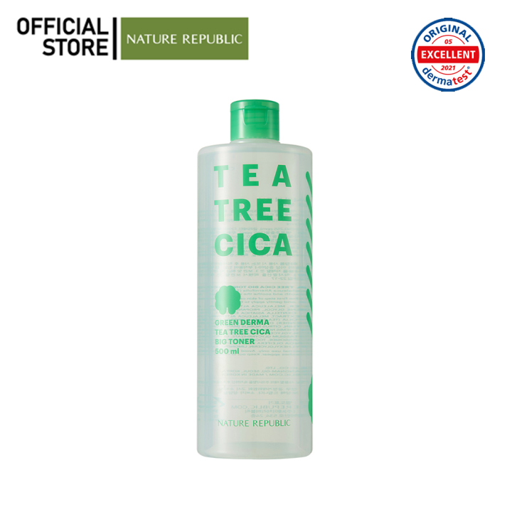 NATURE REPUBLIC GREEN DERMA TEA TREE CICA BIG TONER (500ML) โทนเนอร์ทำ ...