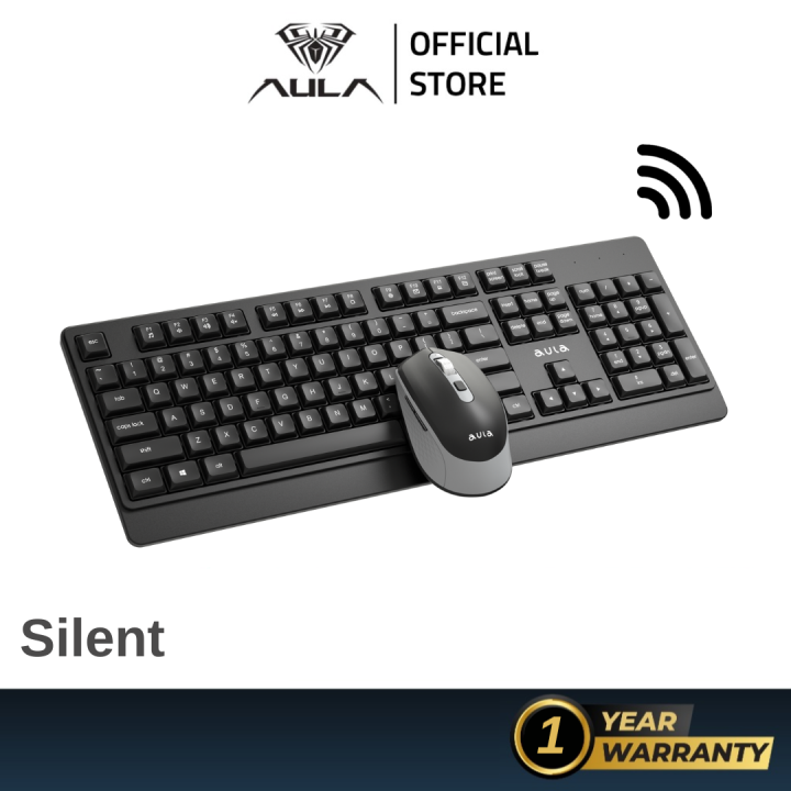 AULA AC203 Wireless Keyboard Mouse Combo for PC Desktop Laptop Work Office Home Wired Keyboard ...