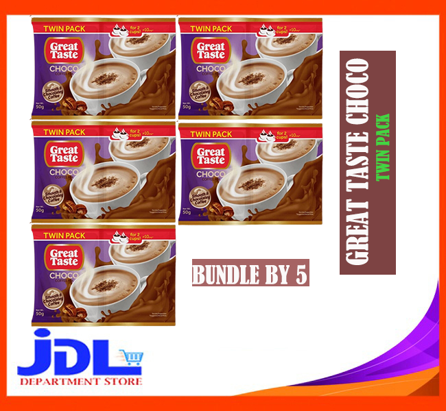 JDL GREAT TASTE CHOCO POWDERED DRINKS TWIN PACK 50g (BUNDLE BY 5 ...