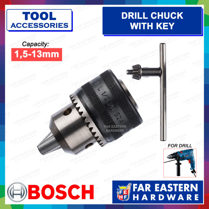 BOSCH Drill Chuck w/ Key 13mm 2 608 571 079 RBAC | Lazada PH