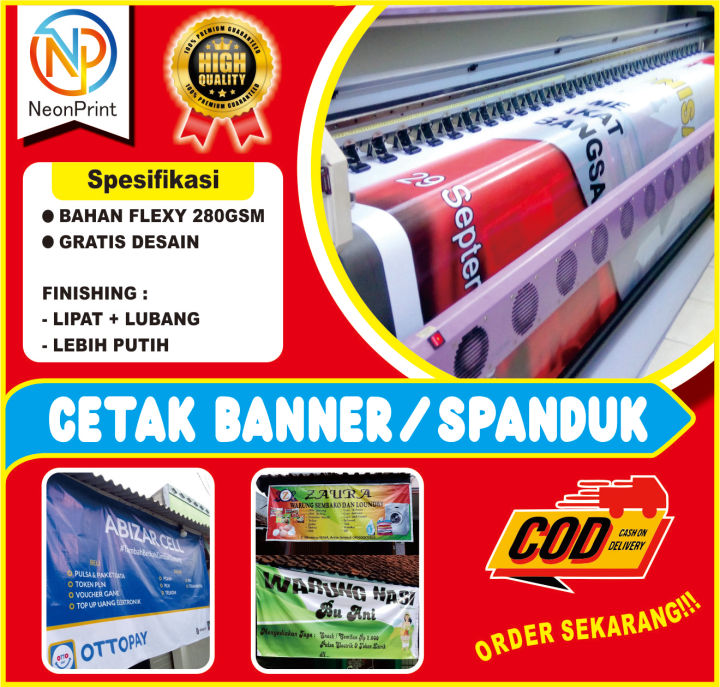 CETAK BANNER / SPANDUK CUSTOME | GRATIS DESAIN | Lazada Indonesia