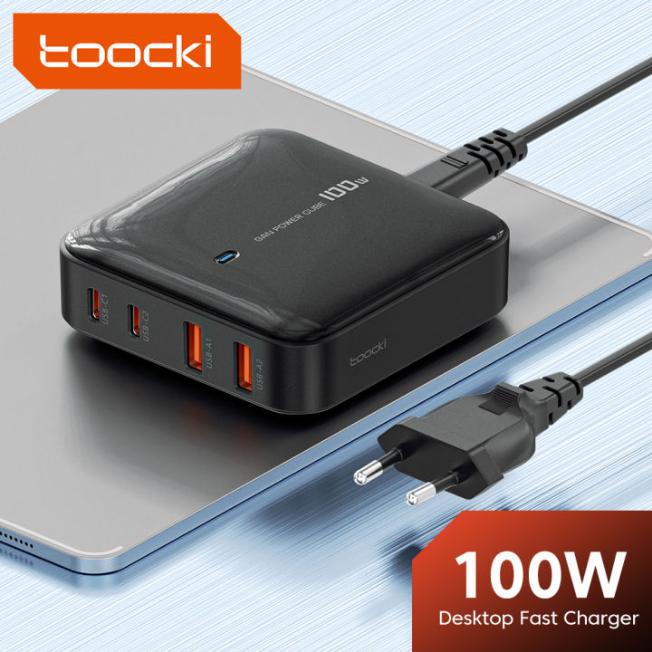 Toocki 100W GaN 2C2A Four Ports Desktop Charger USB Type C Quick ...