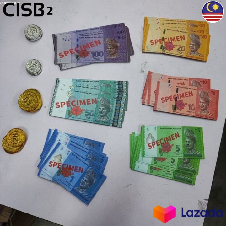 60pcs x 双面钱币 RM Double Sided Printing MYR Malaysian Ringgit Education ...