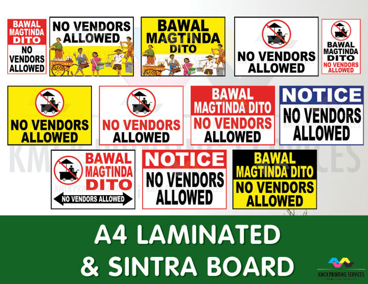 No Vendors Allowed | Bawal Magtinda Dito Signages | Lazada PH