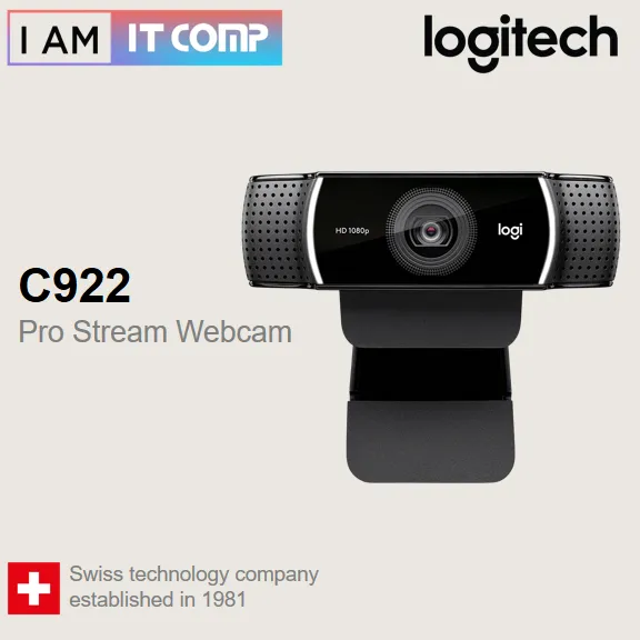 Logitech C922/C920 HD Pro Webcam / 1080p Full HD / Dual-Mic Stereo ...