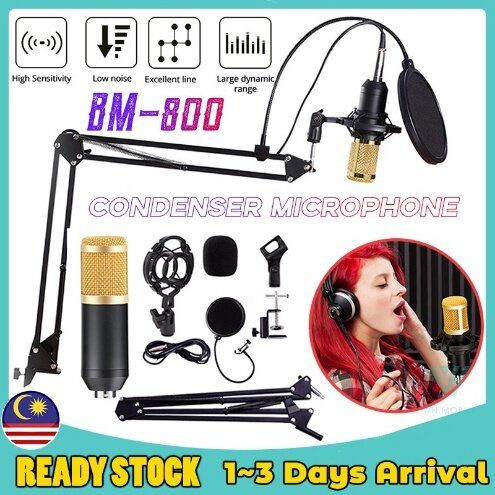 V8 +BM800 Mic Set Condenser Microphone Live Sound Card Bluetooth Audio ...