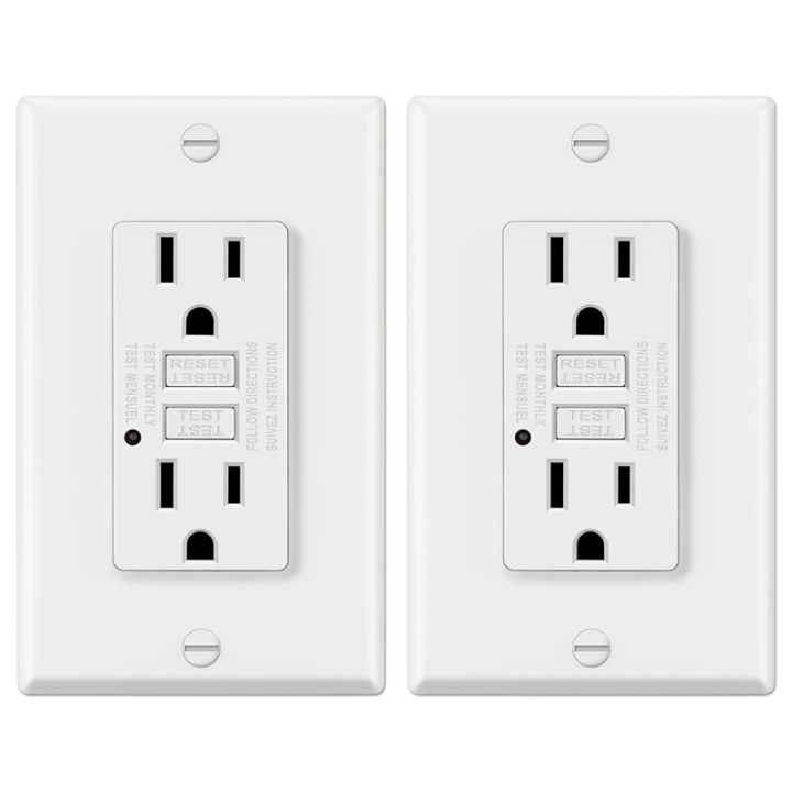 【DNK】-15 Amp GFCI Outlet Decorative GFI Outlet Set Kit with LED ...