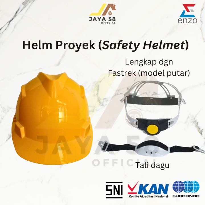 ENZO Helm Proyek Safety Helmet SNI Fastrack Tali Dagu Model Putar ...