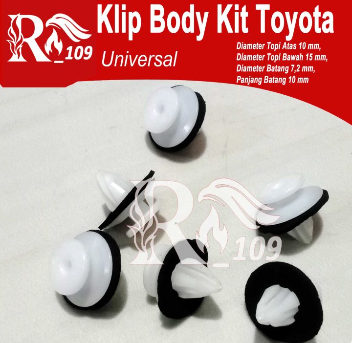 Paket 20 Pcs Kancing Klip Body Kit/Klip Moulding Toyota Universal ...