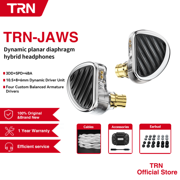 TRN JAWS In Ear Earphones 3DD 4BA 1PD Driver Technology HIFI Monitor ...