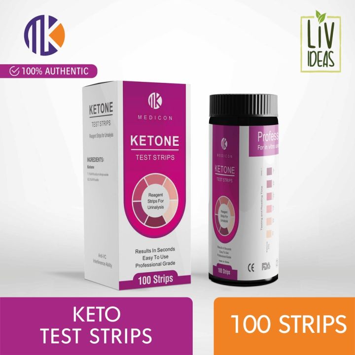 Medicon Ketone Test Strips - 100 Strips (For Keto Dieters) | Lazada PH