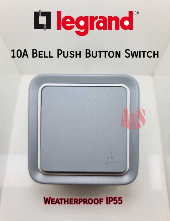 Legrand 069720 Plexo Weatherproof 1 Gang Bell Push Press Button Switch ...