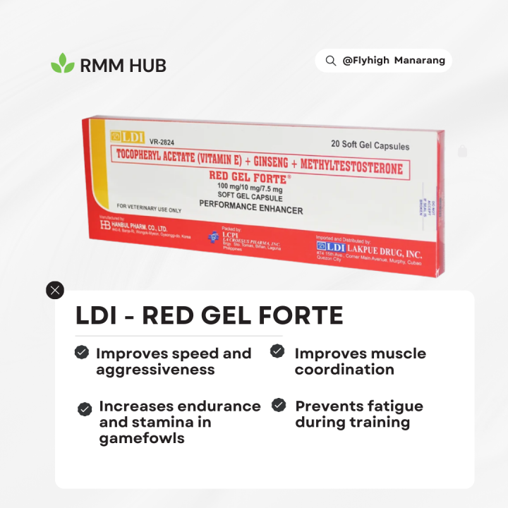 Red Gel Forte Performance Enhancer Soft Gel Capsule for Gamefowls [LDI ...