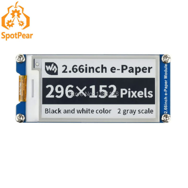 Raspberry Pi 2.66inch E-Paper E-Ink Display Module, Black White, 296× ...