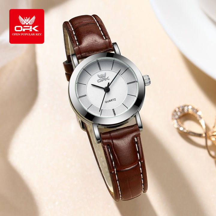 OPK Women's Waterproof Watch New Original Brand Leather Strap Quartz ...