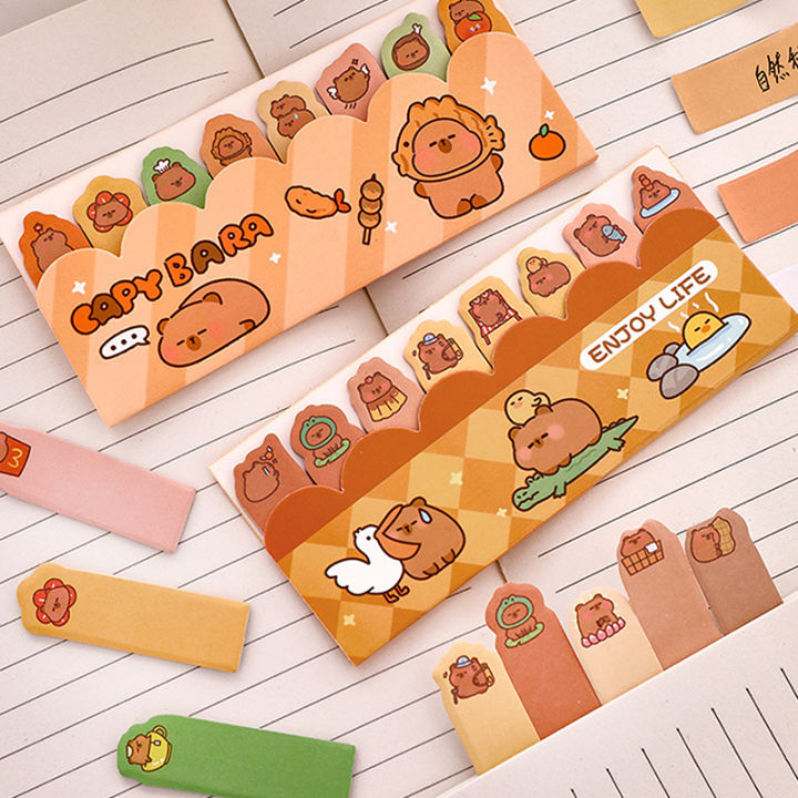 Store JRFINE5 Cute Cartoon Capybara Index Sticker Test Paper Page Mark ...