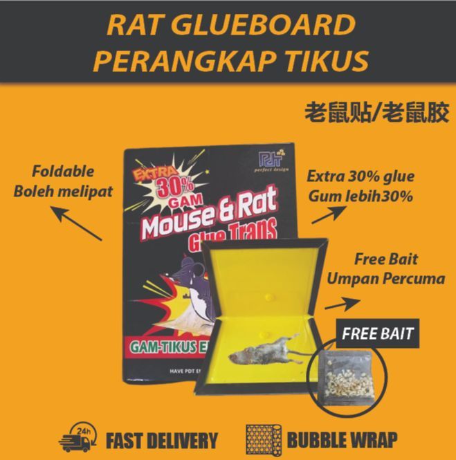 Perangkap Tikus Extra Gum / Rat Glue Trap Extra Gum and Foldable/ Mouse ...