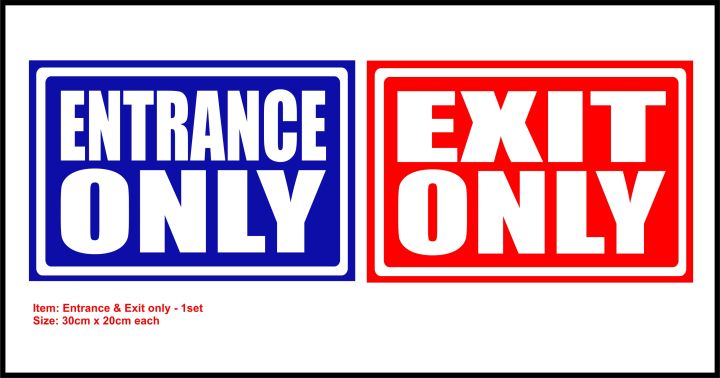 Entrance & Exit Only sticker, cutout vinyl sticker - 1set (2pcs ...