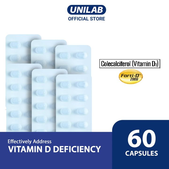 Unilab Forti-D 2000IU 60 Capsules - For Treatment of Vitamin D ...