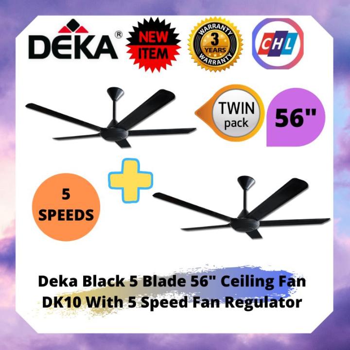 Deka [DK10] 5 Blade 56 Ceiling Fan With 5 Speed Fan Regulator (TWIN ...