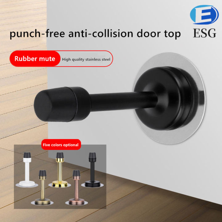 Rubber Wall Mounted Door Stopper Stainless Steel Door Stops Holder ...