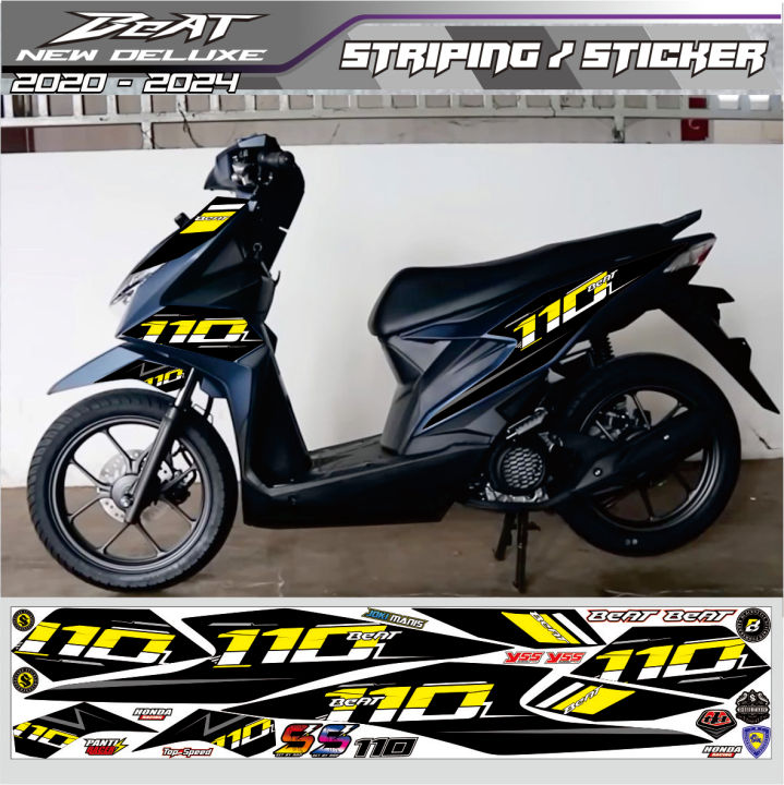 STRIPING LIS STIKER HONDA NEW BEAT DELUXE ISS 2020 2022 / 2024 VARIASI ...