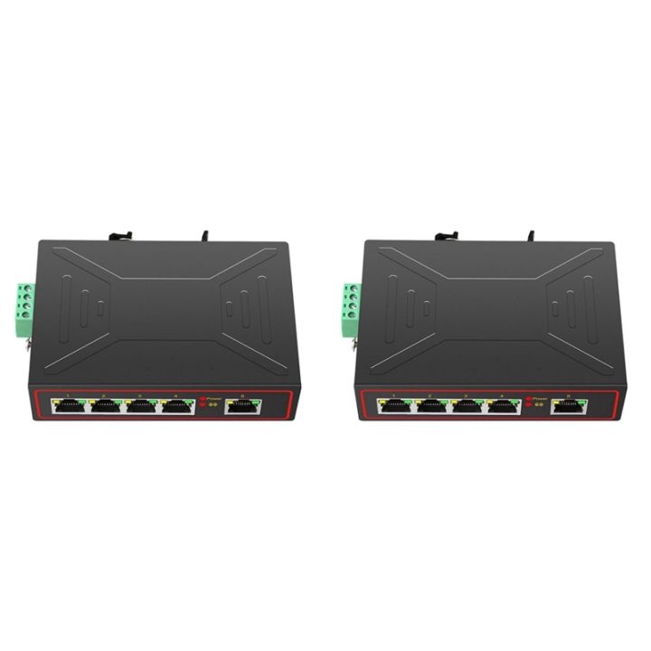 2X 5 Ports 100M Industrial Network Switch RJ45 Hub Internet Splitter ...