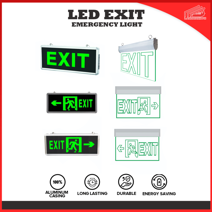 LANDMARK High Quality EXIT LED Light Emergency EXIT / Left Right Double ...