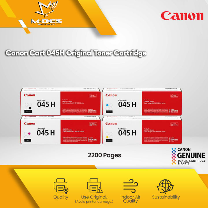 [100% Genuine] Canon Cart 045H Black / Cyan / Magenta / Yellow High Capacity Original Color ...
