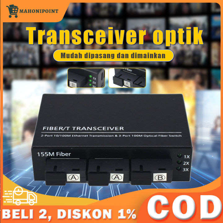 Switch Ethernet Media Fiber Optik Mode Tunggal 2 Rj45 Dan 3 Sc Port 10 ...