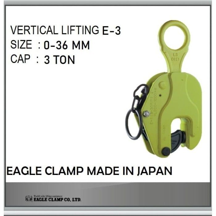 Eagle Clamp 3000kg 0 - 36mm Vertical Lifting Clamp 3 ton | Lazada Indonesia