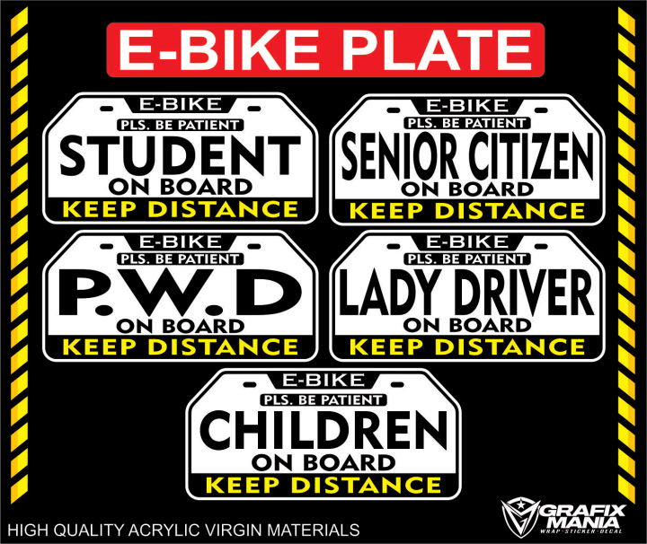 E-BIKE ( ELECTRIC BIKE ) PLATE NUMBER LAZER CUT HIGH QUALITY | Lazada PH