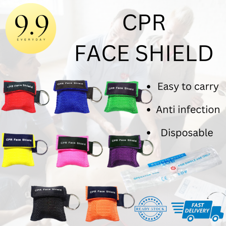 CPR First Aid Face Shield Mask Disposable Hang Bag Backpack Rescue ...