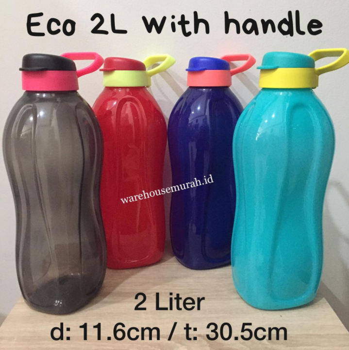 ECO BOTTLE 2 LITER BOTOL MINUM 2 LITER ORI BY TUPPERWARE BANYAK WARNA ...