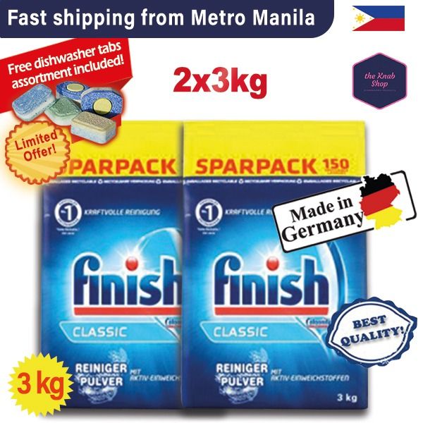 6kg(2x3kg) Finish Classic machine Dishwashing Powder/detergent-up to ...