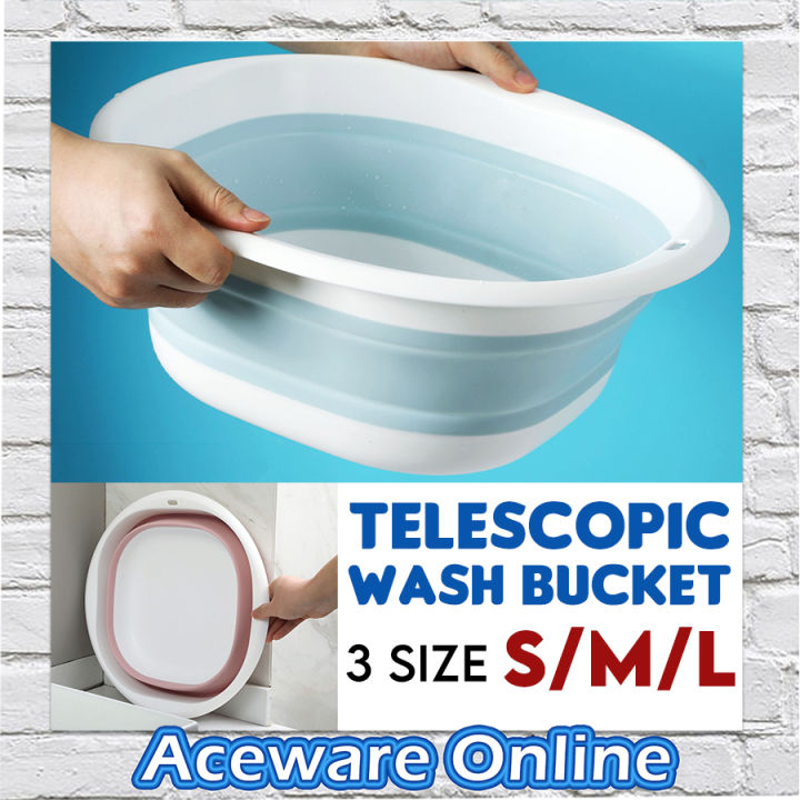 Foldable Wash Basin Telescopic Washing Bucket Portable Folding For ...
