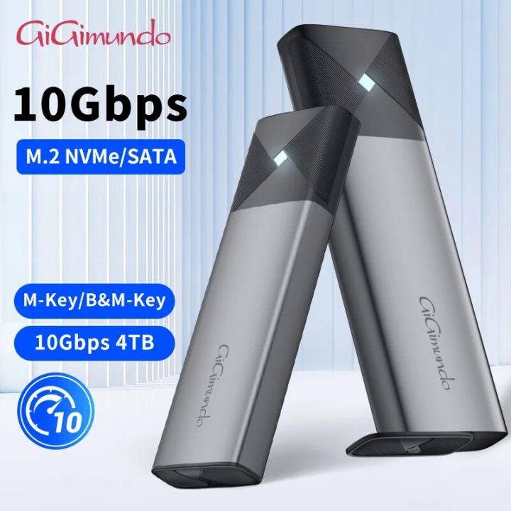 GiGimundo M2 SSD Enclosure Dual Protocol Hard Disk Case 10Gbps PCIe SSD Box for M.2 NVMe NGFF ...