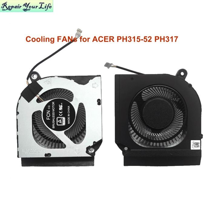 CPU GPU Cooler Cooling Fans for Acer Predator Helios 300 PH315-52 PH317 ...