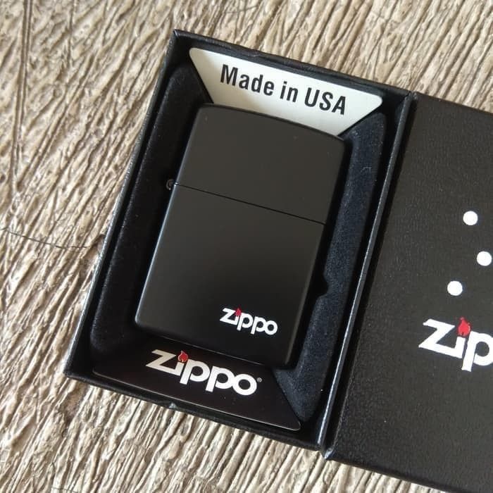 Bayar Di Tempat - Korek Api Zippo Matte Hitam Logo Bawah Grade Super ...