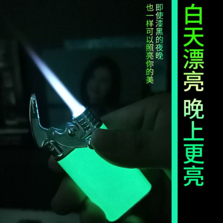 Swing Arm Side Press Glow In The Dark Jet Flame Lighter Butane Gas ...