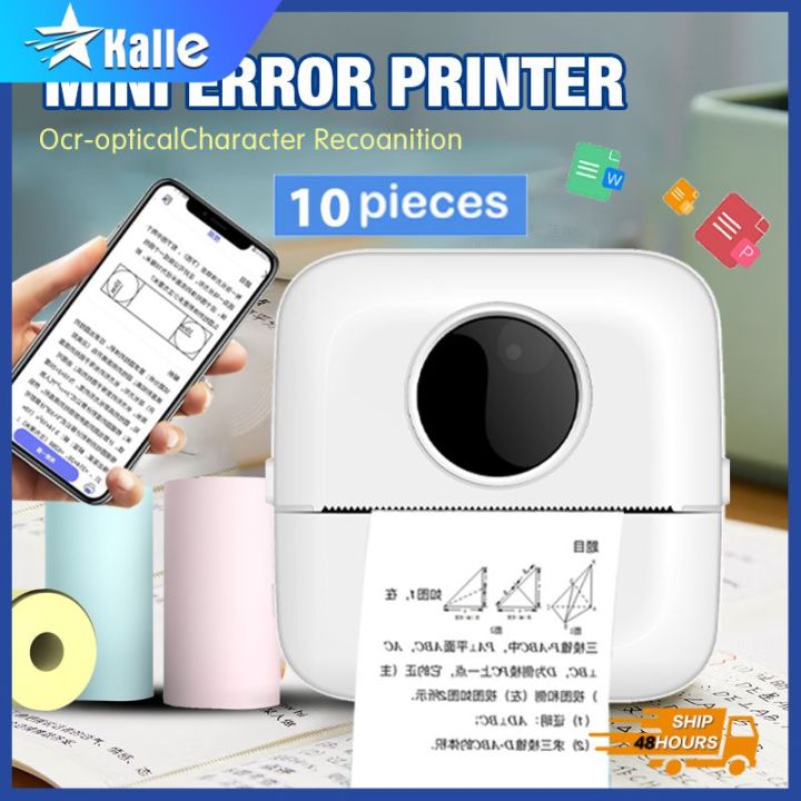 【Ready Stock】Wireless Bluetooth Mini Printer Portable Pocket Thermal ...