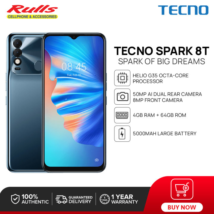Tecno Spark 8T Smartphone | 4GB RAM+64GB ROM | Helio G35 Processor | 50MP AI Dual Camera ...