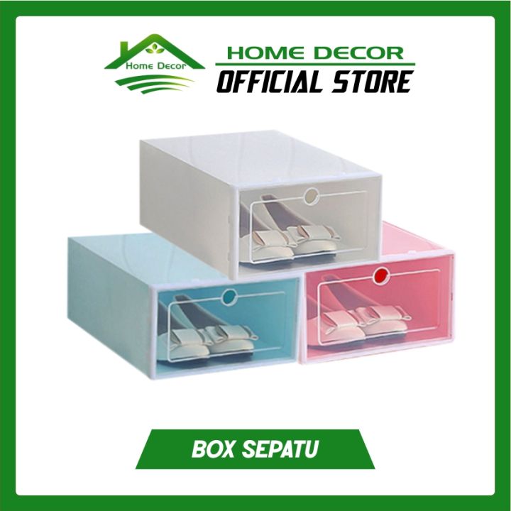 Kotak Sepatu Lipat Transparan Tebal Shoes Storage Box Organizer Rak ...