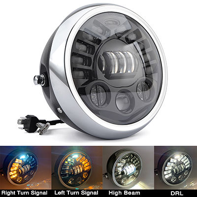 6.5 inch 7 inch 7.5 inch Universal Cafe Racer Round Motorcycle LED Head ...